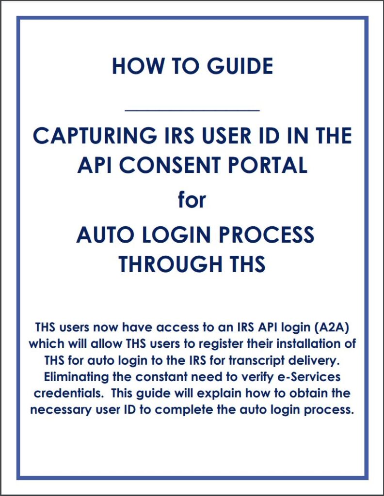 Support – THS IRS Transcript Tools