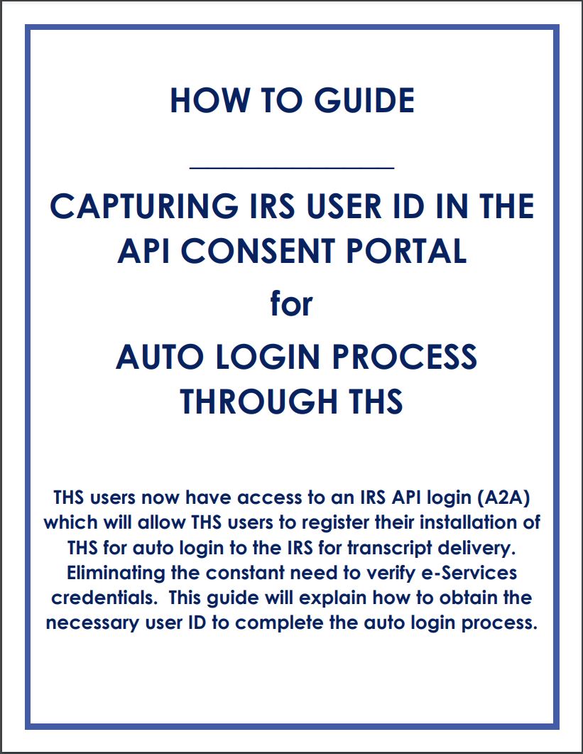THS Install – THS IRS Transcript Tools