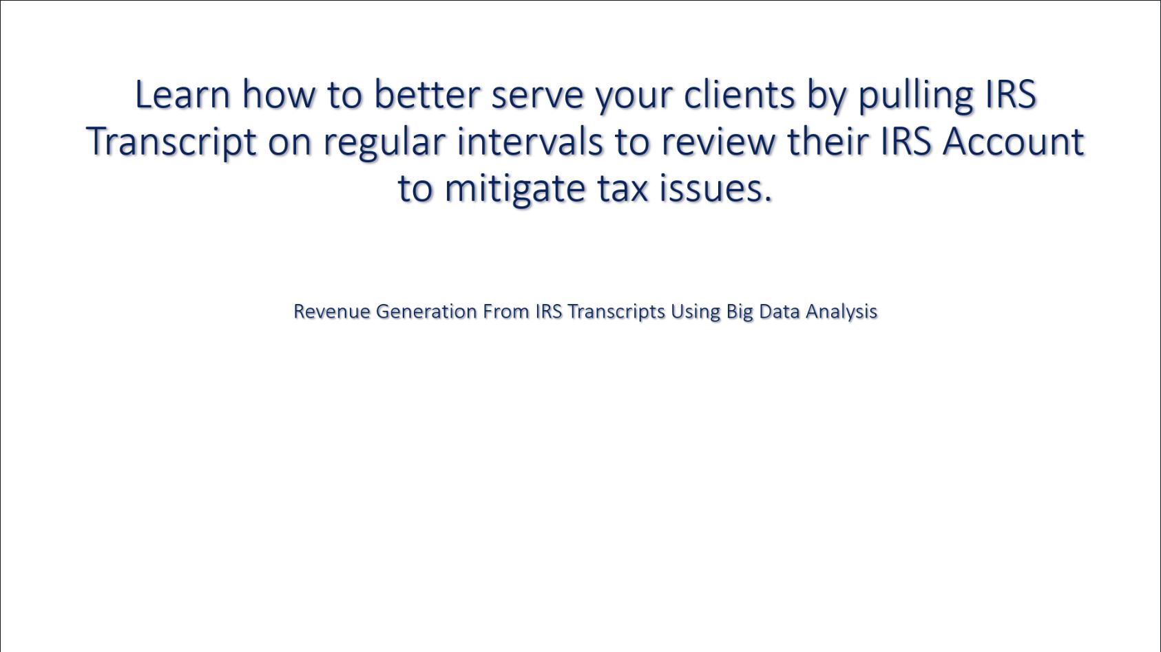 Support – THS IRS Transcript Tools